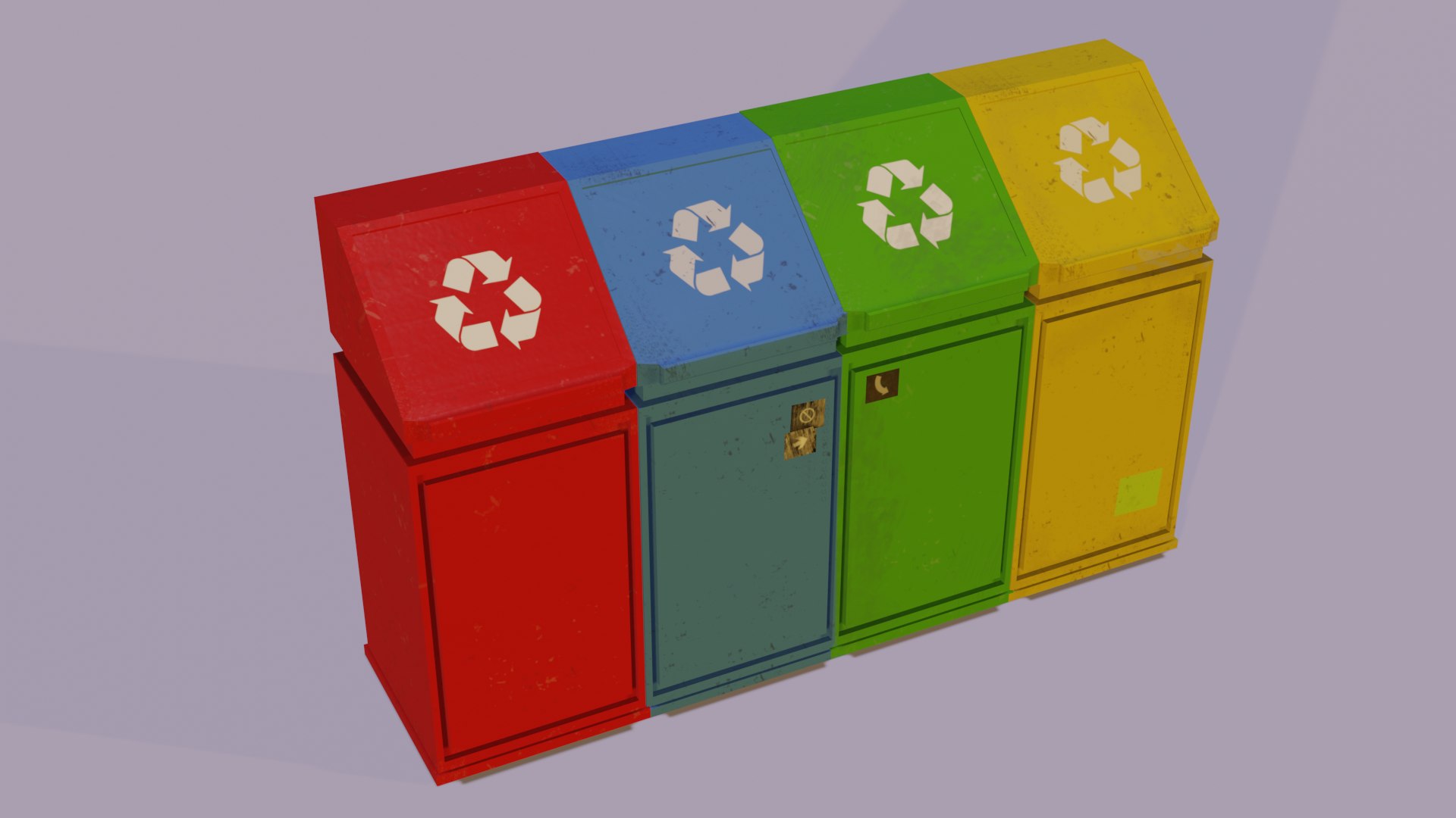 3D GARBAGE SORTING WASTE COLLECTION ENVIRONMENT Low-poly Model Low-poly ...