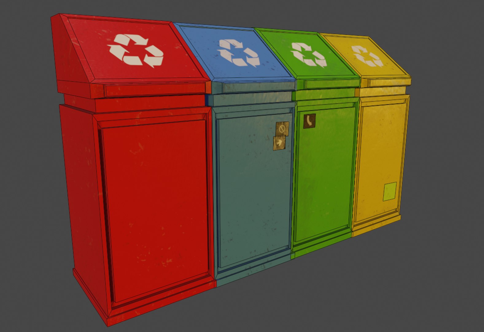 3D GARBAGE SORTING WASTE COLLECTION ENVIRONMENT Low-poly Model Low-poly ...