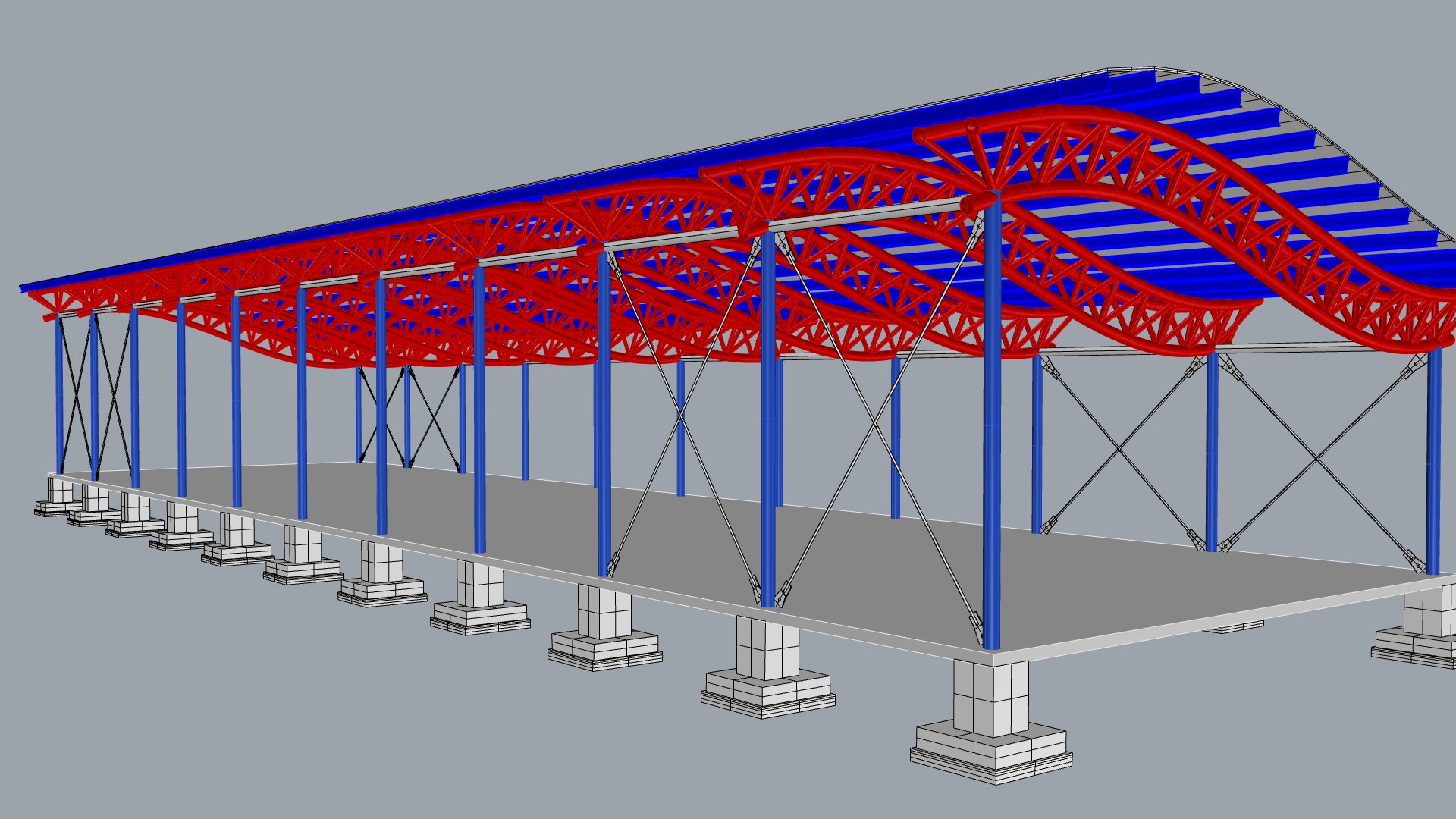3D Model Steel Truss Building - TurboSquid 2050449