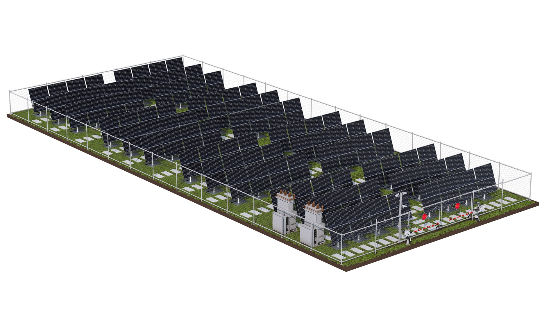 Solar Farm 3D Model - TurboSquid 2208488