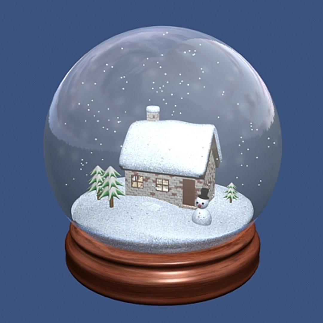 snowglobe snows 3d max