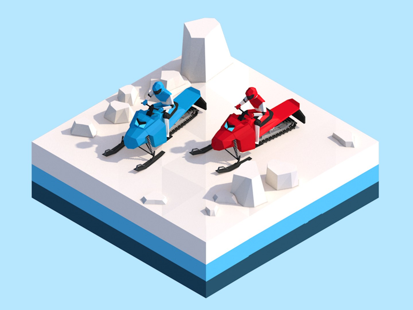 3D Illustration Cartoon Snow Model - TurboSquid 1373520