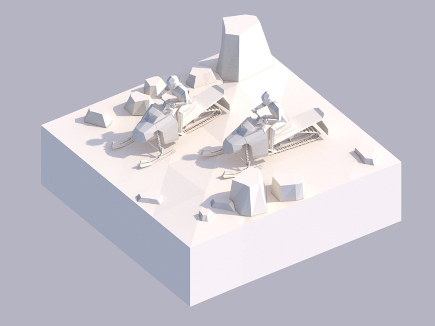 3D Illustration Cartoon Snow Model - TurboSquid 1373520