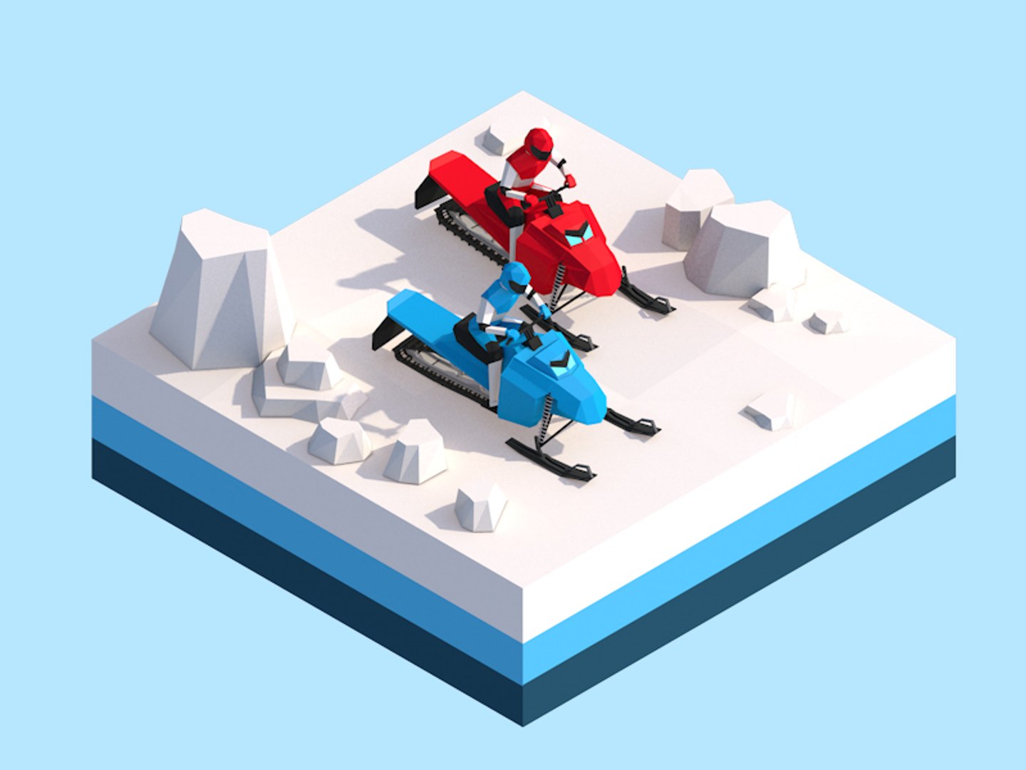 3D Illustration Cartoon Snow Model - TurboSquid 1373520