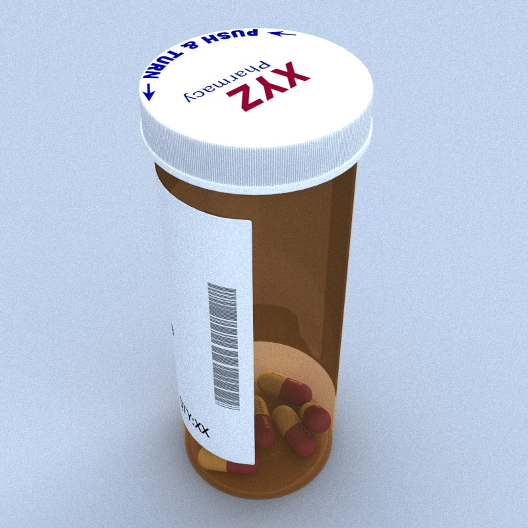 prescription bottle pill script 3d model