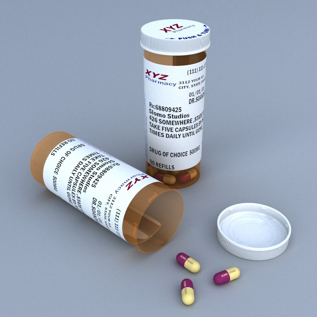 prescription bottle pill script 3d model
