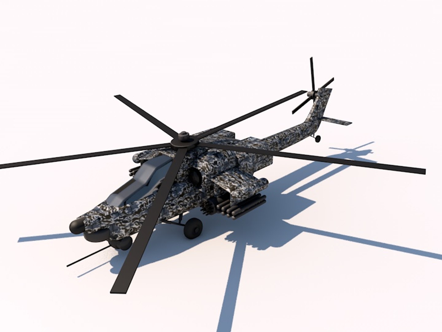 Mil Mi-28 Havoc Helicopter 3d C4d
