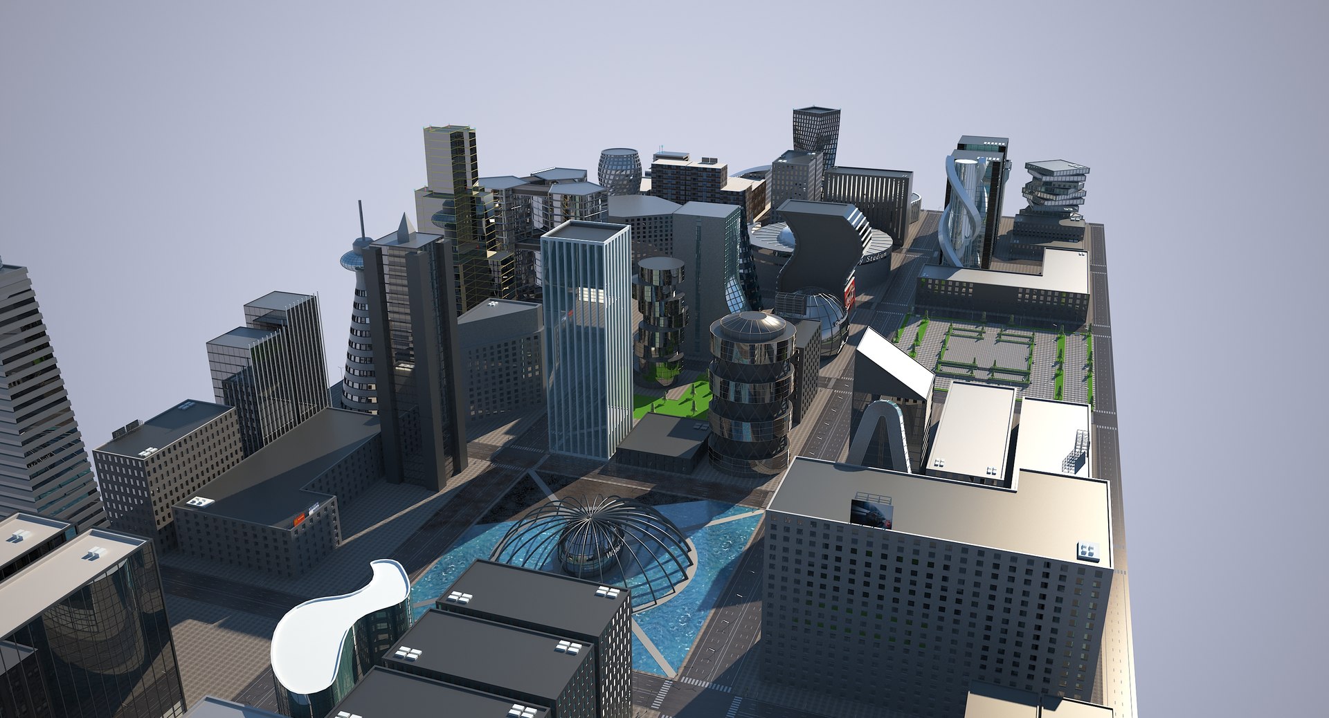 Big City Scene 3D - TurboSquid 1195959