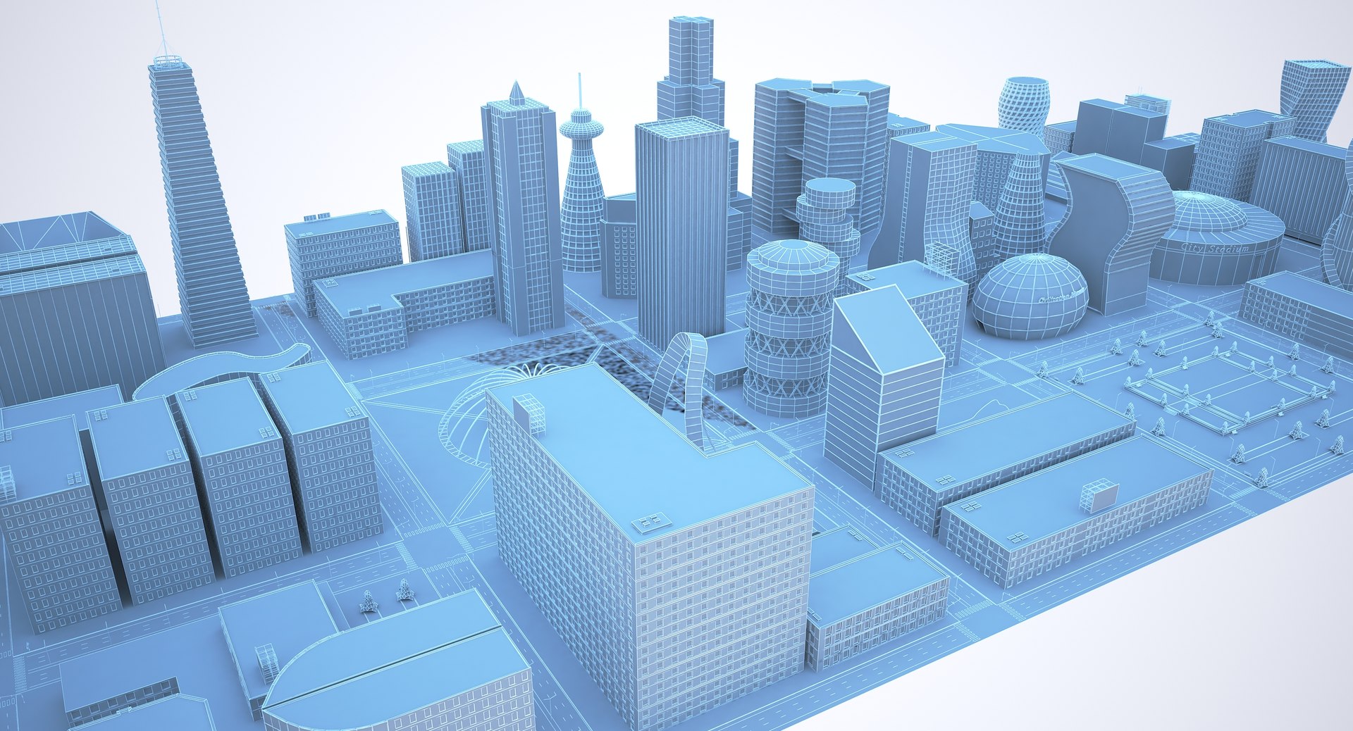 Big City Scene 3D - TurboSquid 1195959