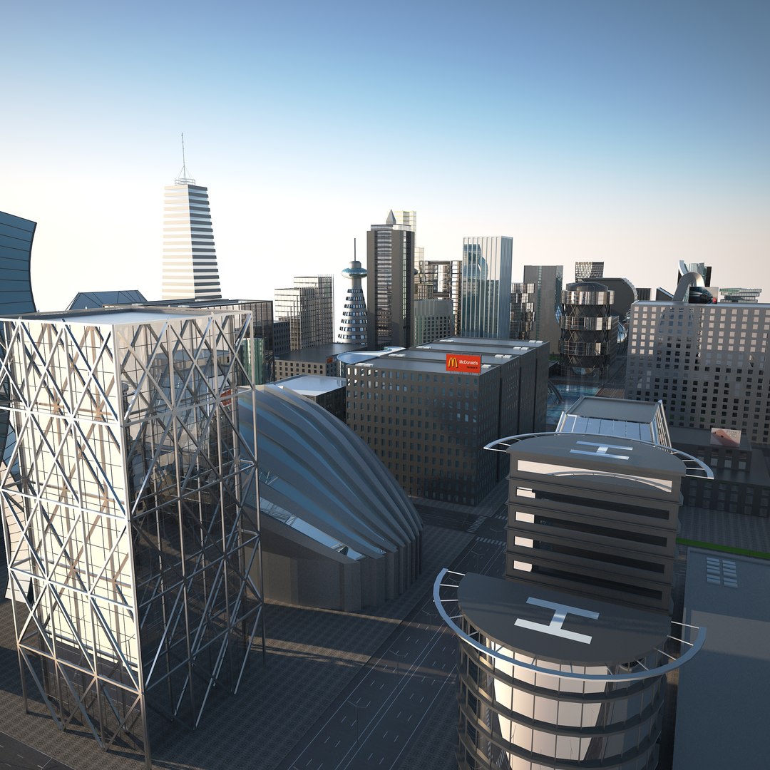 Big City Scene 3D - TurboSquid 1195959