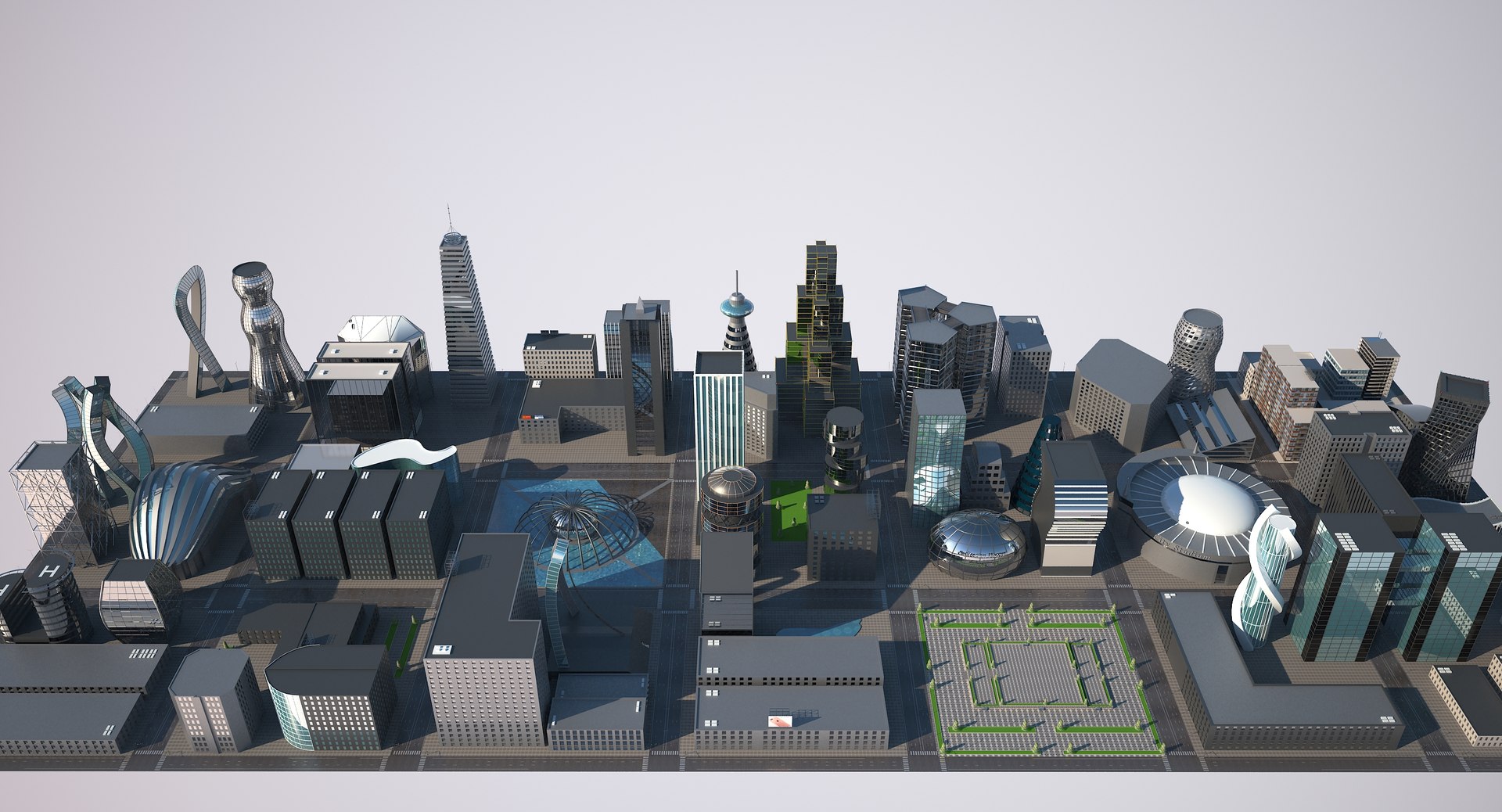 Big City Scene 3D - TurboSquid 1195959