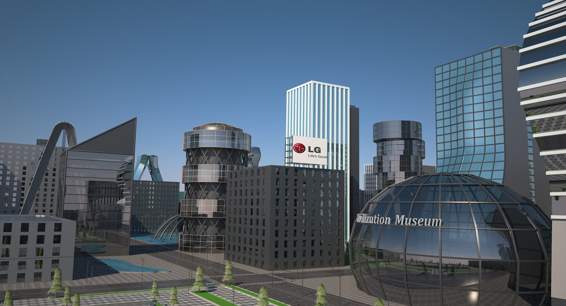 Big City Scene 3D - TurboSquid 1195959