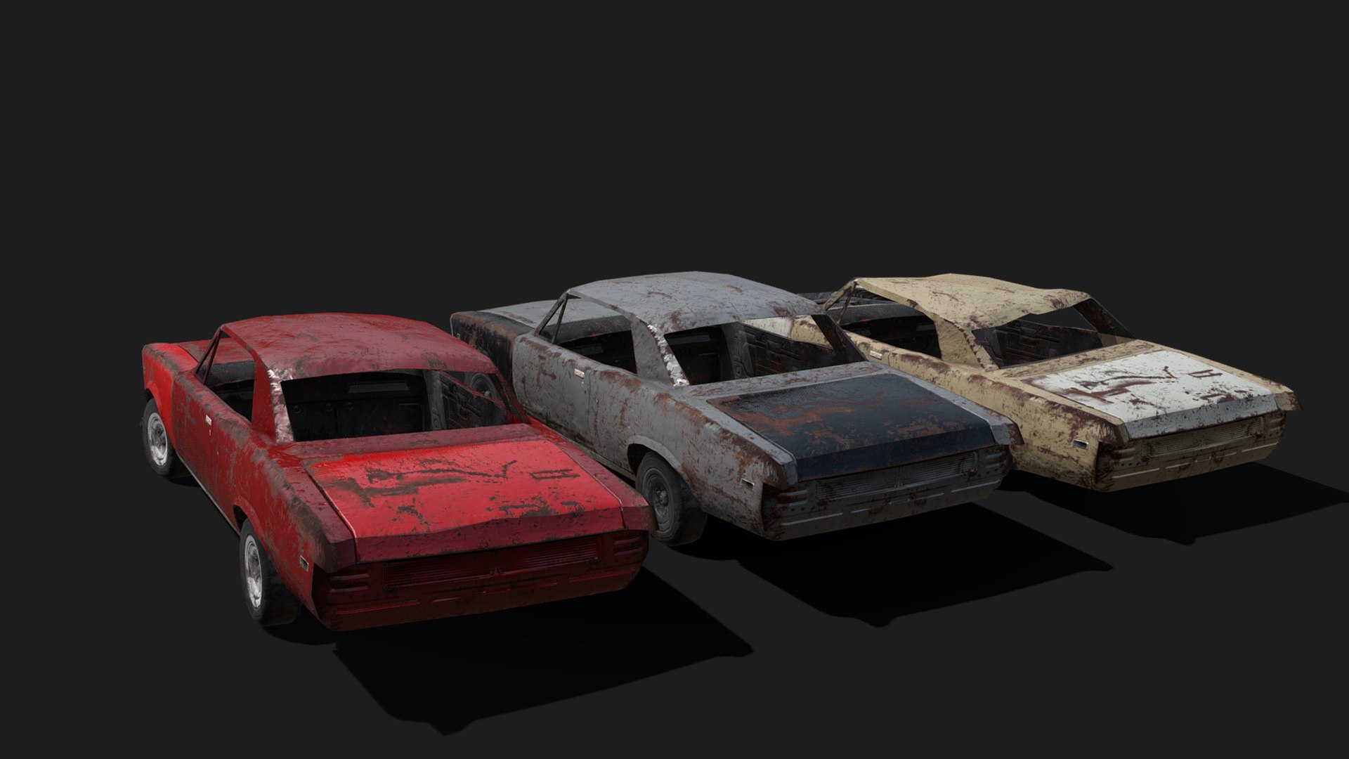 3D Old Rusty Cars PBR Model - TurboSquid 2204273