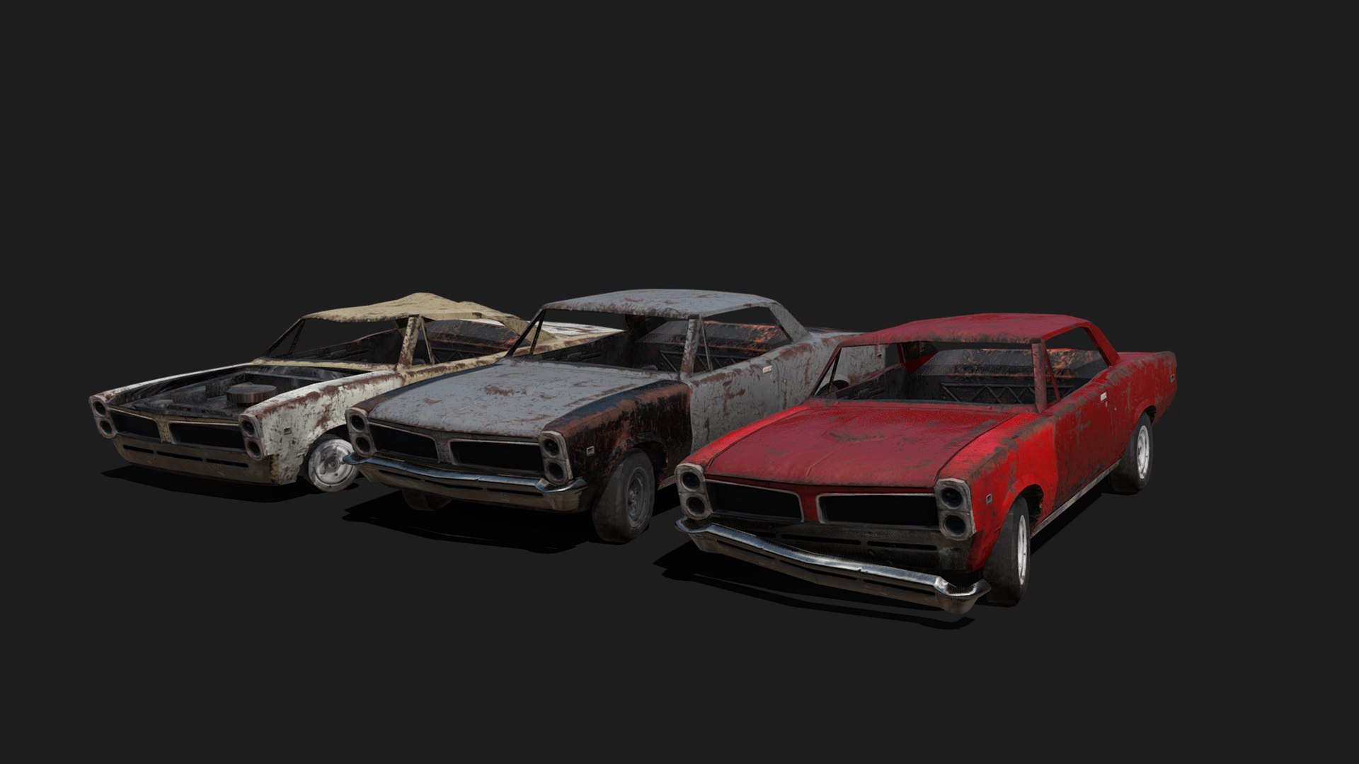 3D Old Rusty Cars PBR Model - TurboSquid 2204273