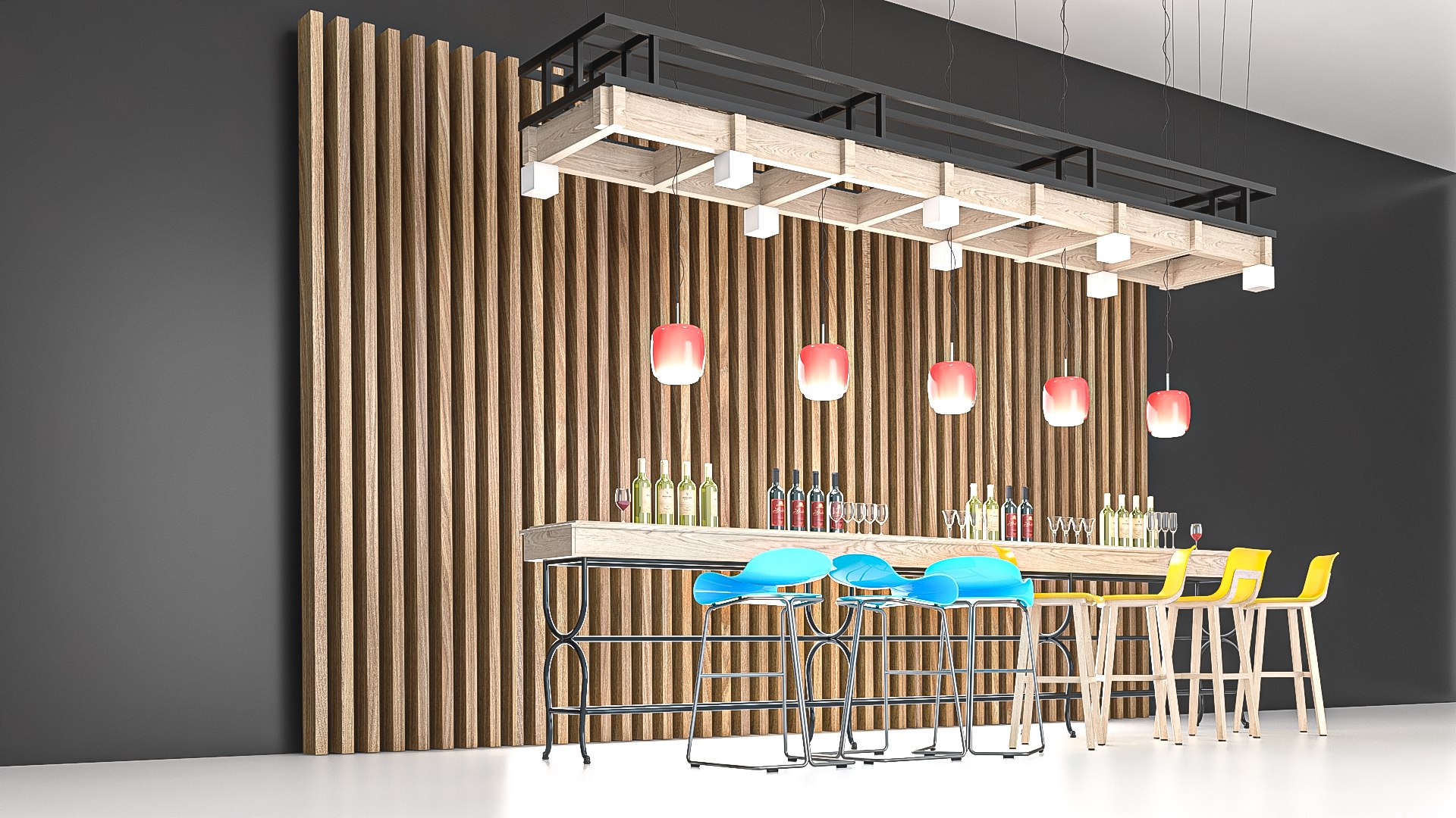 3D Bar Set - TurboSquid 1701180