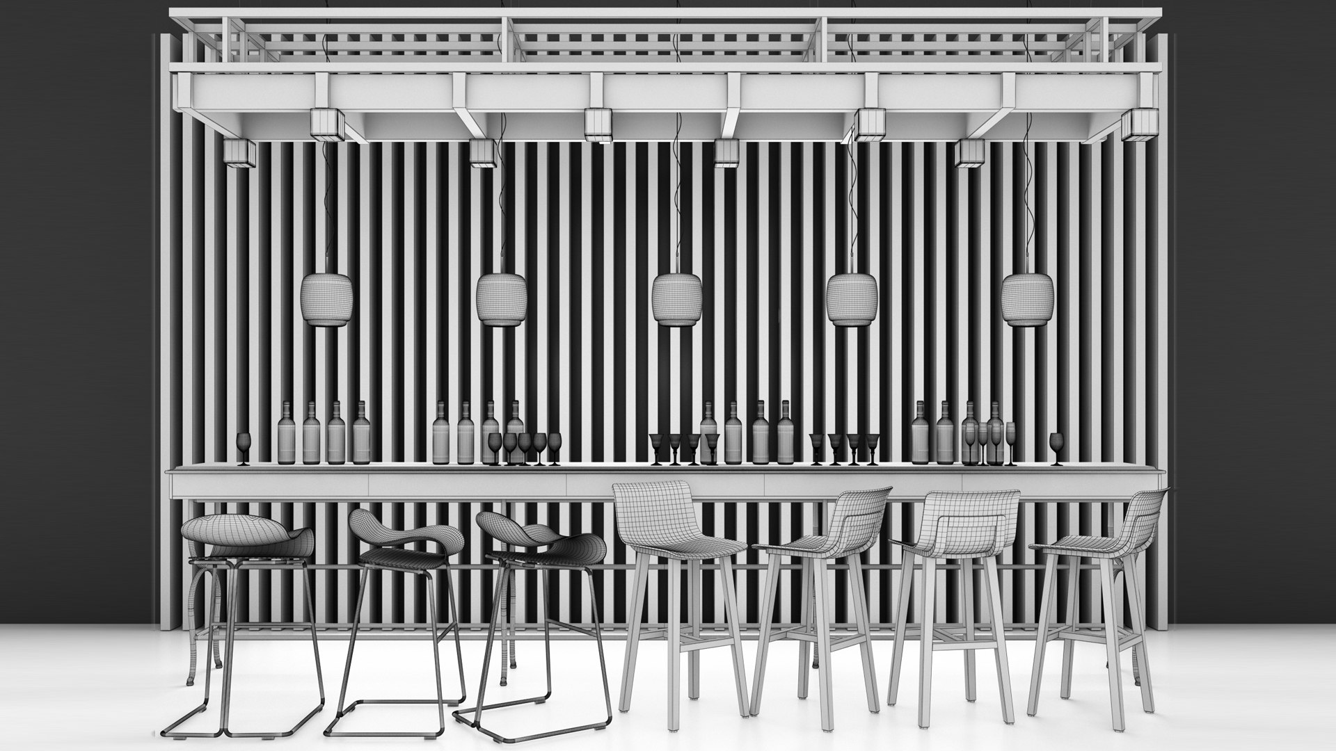 3D Bar Set - TurboSquid 1701180