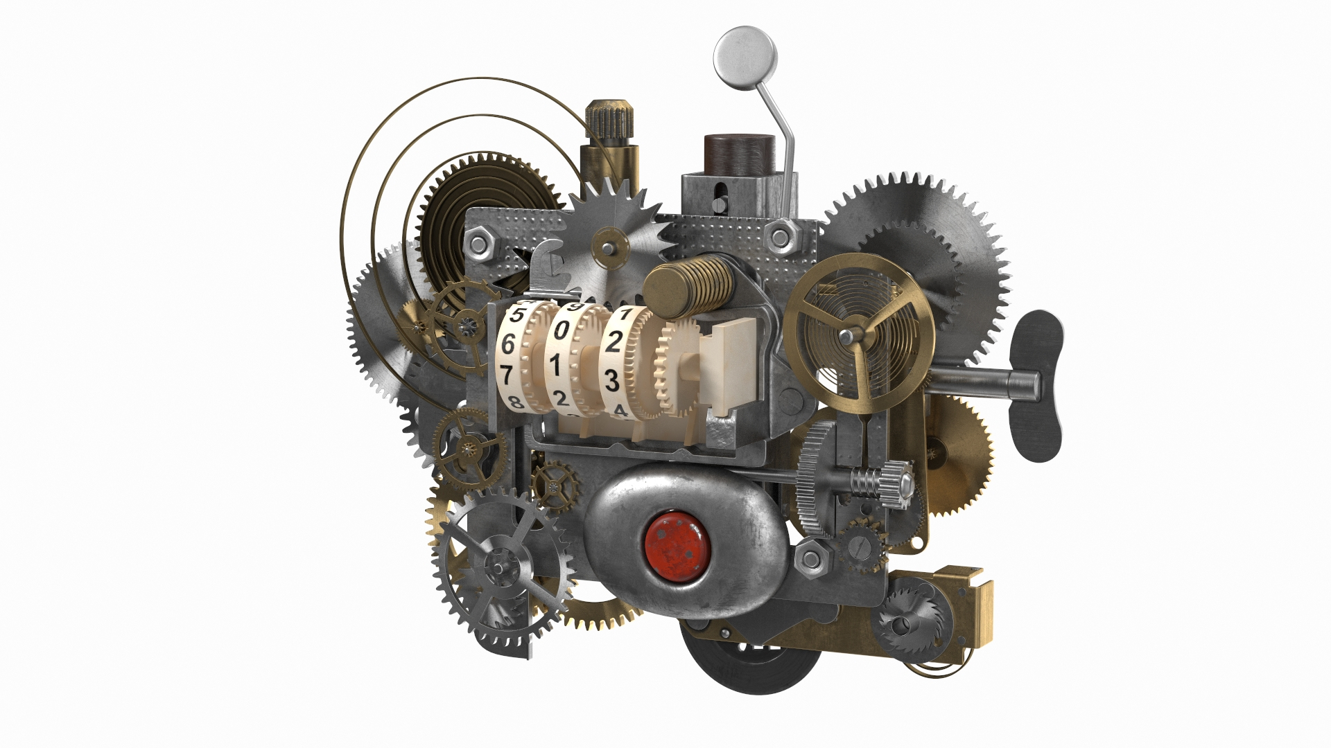 Clockwork Gear Counter Mechanism Model - TurboSquid 1652214