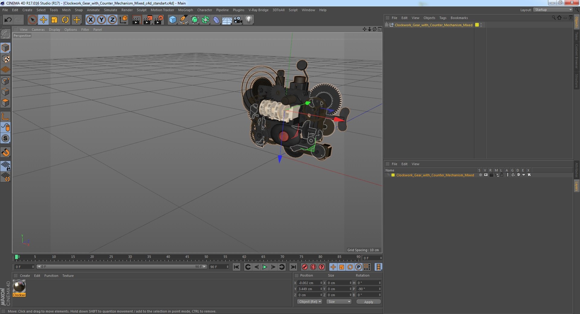 Clockwork gear counter mechanism model - TurboSquid 1652214