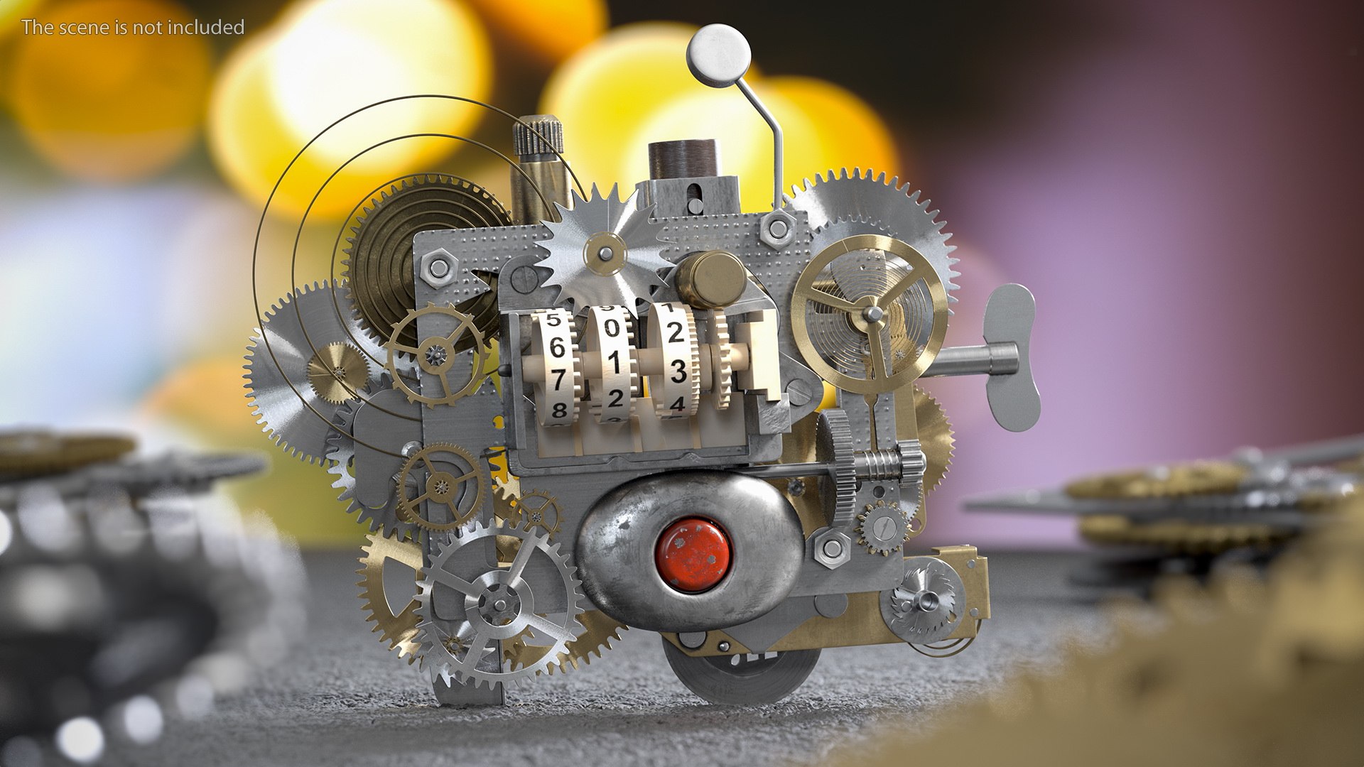 Clockwork Gear Counter Mechanism Model - TurboSquid 1652214