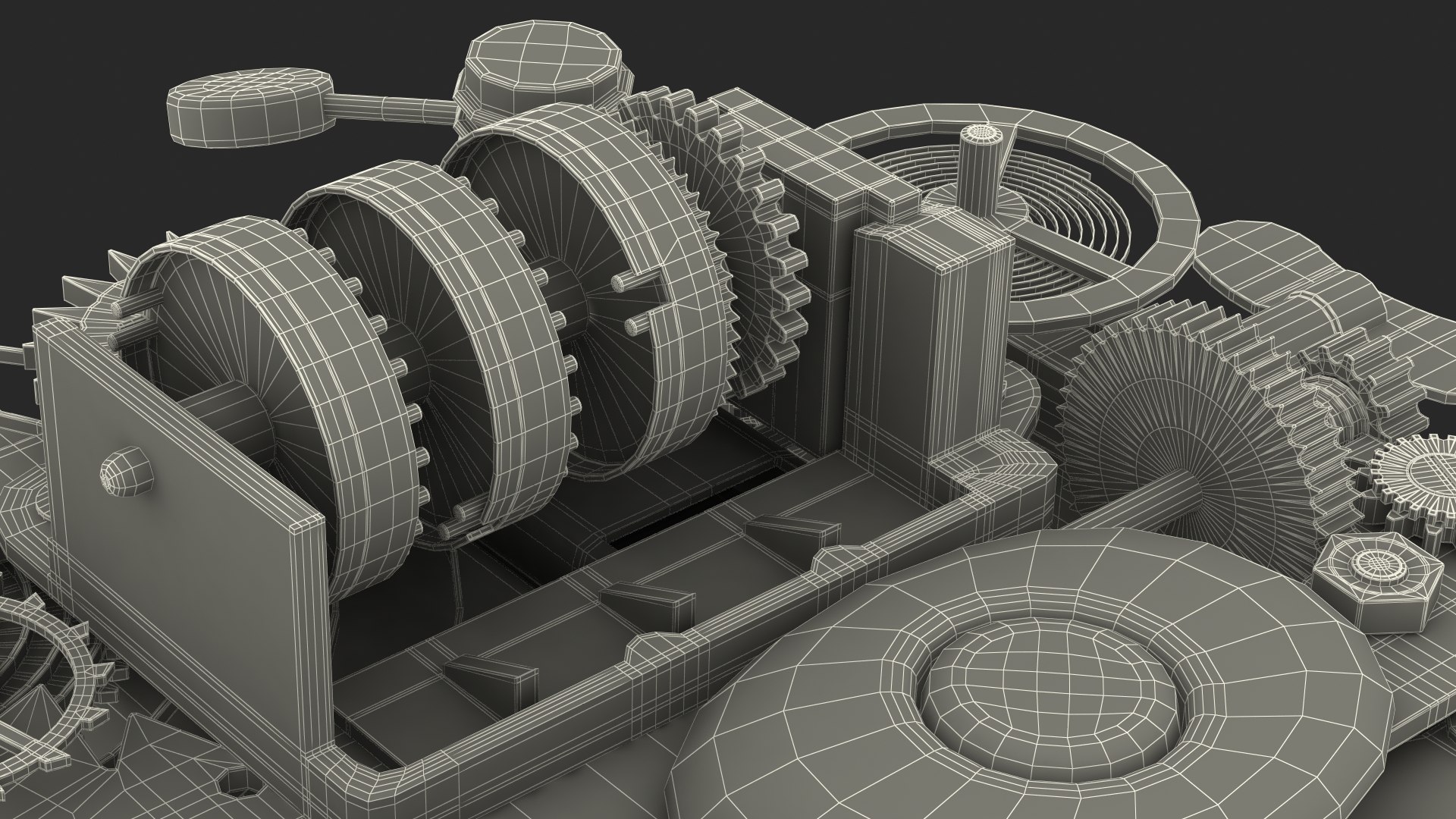 Clockwork gear counter mechanism model - TurboSquid 1652214