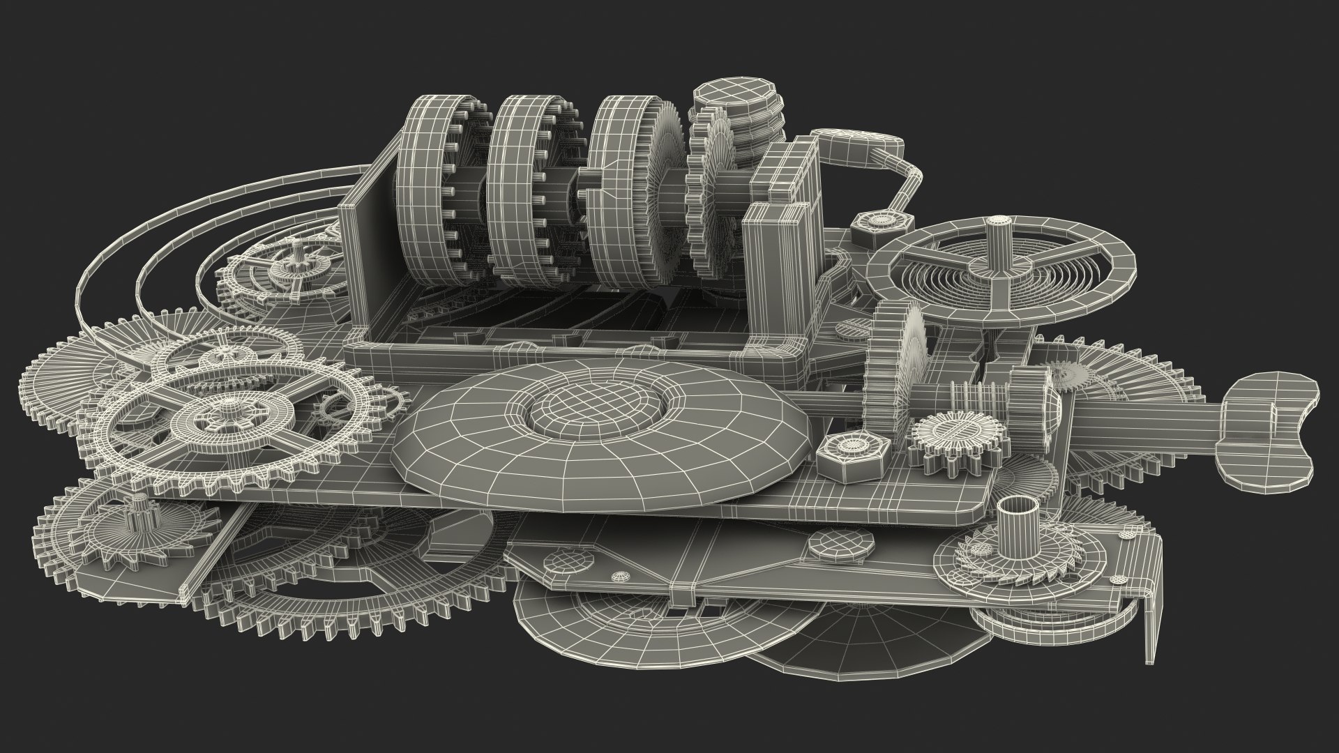 Clockwork gear counter mechanism model - TurboSquid 1652214