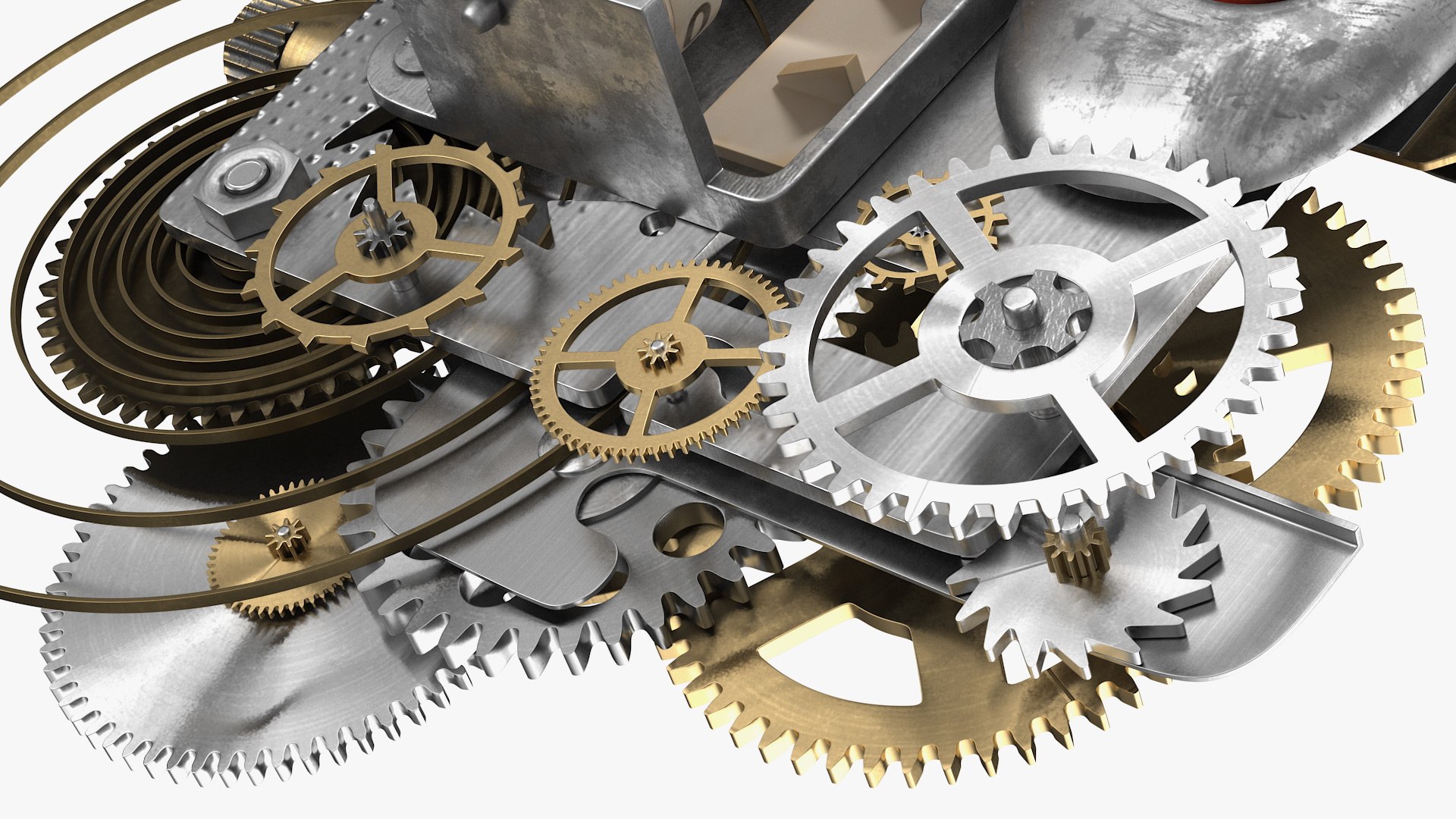 Clockwork gear counter mechanism model - TurboSquid 1652214