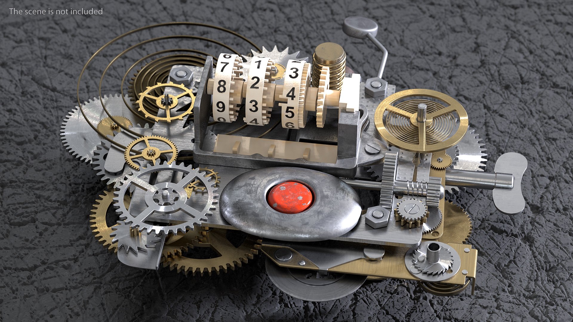 Clockwork gear counter mechanism model - TurboSquid 1652214