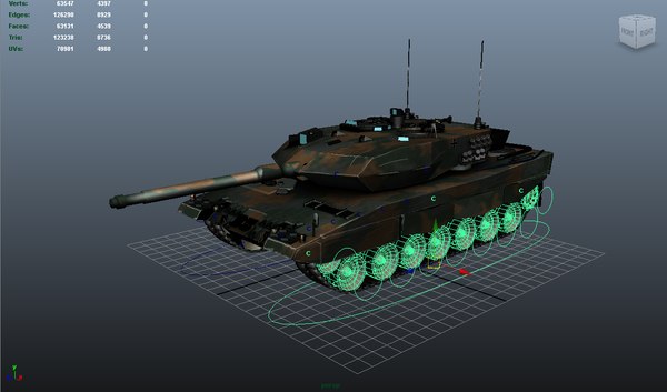 3d rigged leopard a6 tank model