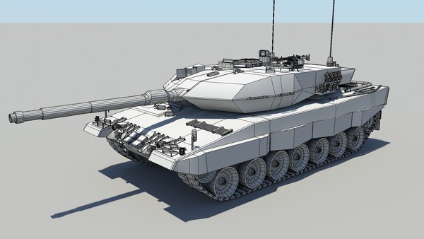 3d rigged leopard a6 tank model