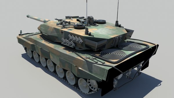 3d rigged leopard a6 tank model