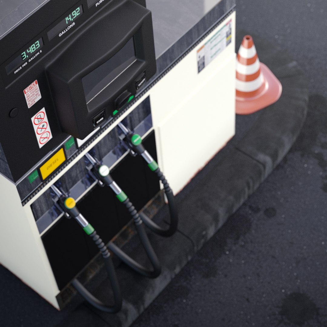Gas Gasoline Pump 3d Model
