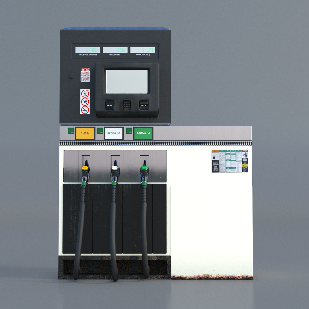 Gas Gasoline Pump 3d Model