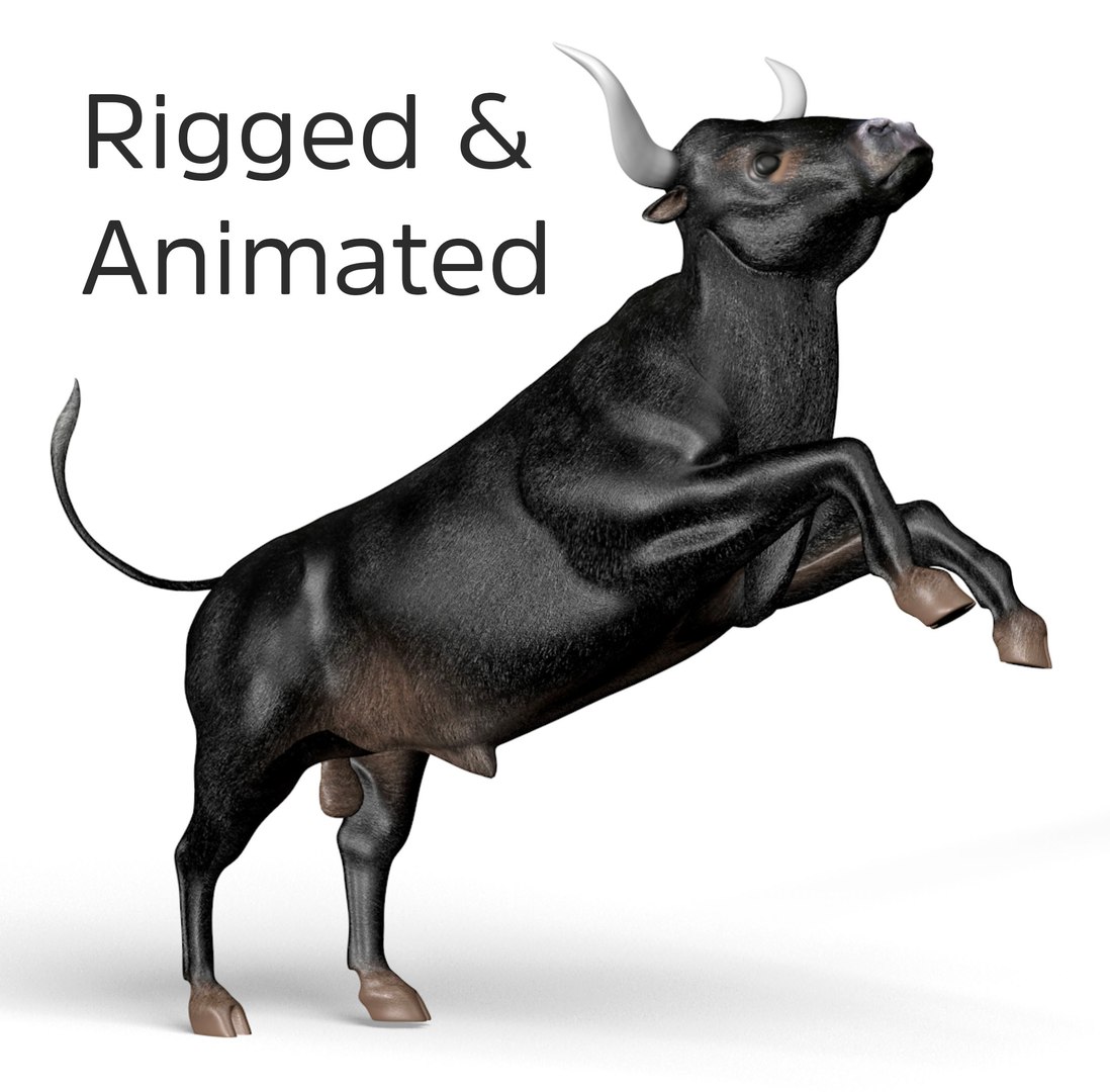 Rigged Bull Animation 3D Model - TurboSquid 1398389