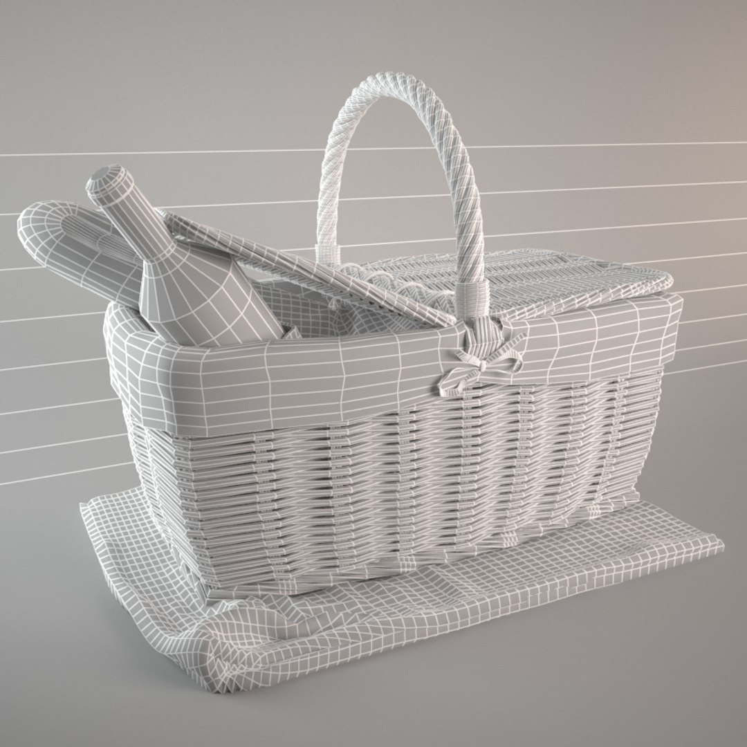 3d Picnic Basket Model