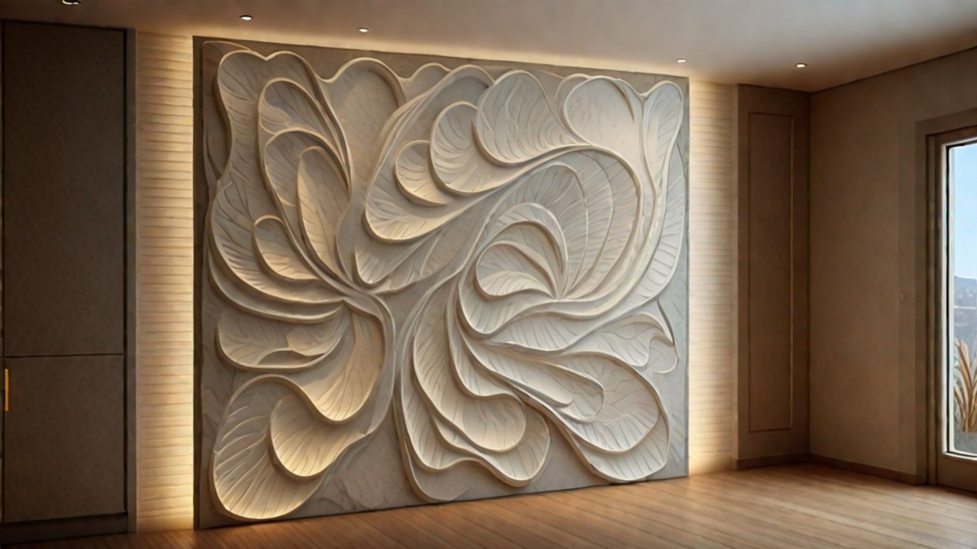 Modern Panel Wall Decor Set Relief Stl Mural CNC 165 3D Model ...