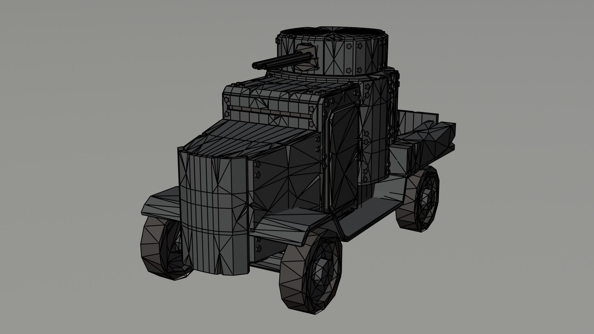 Low-poly Dieselpunk cartoon armored car kit 3D model - TurboSquid 1909199
