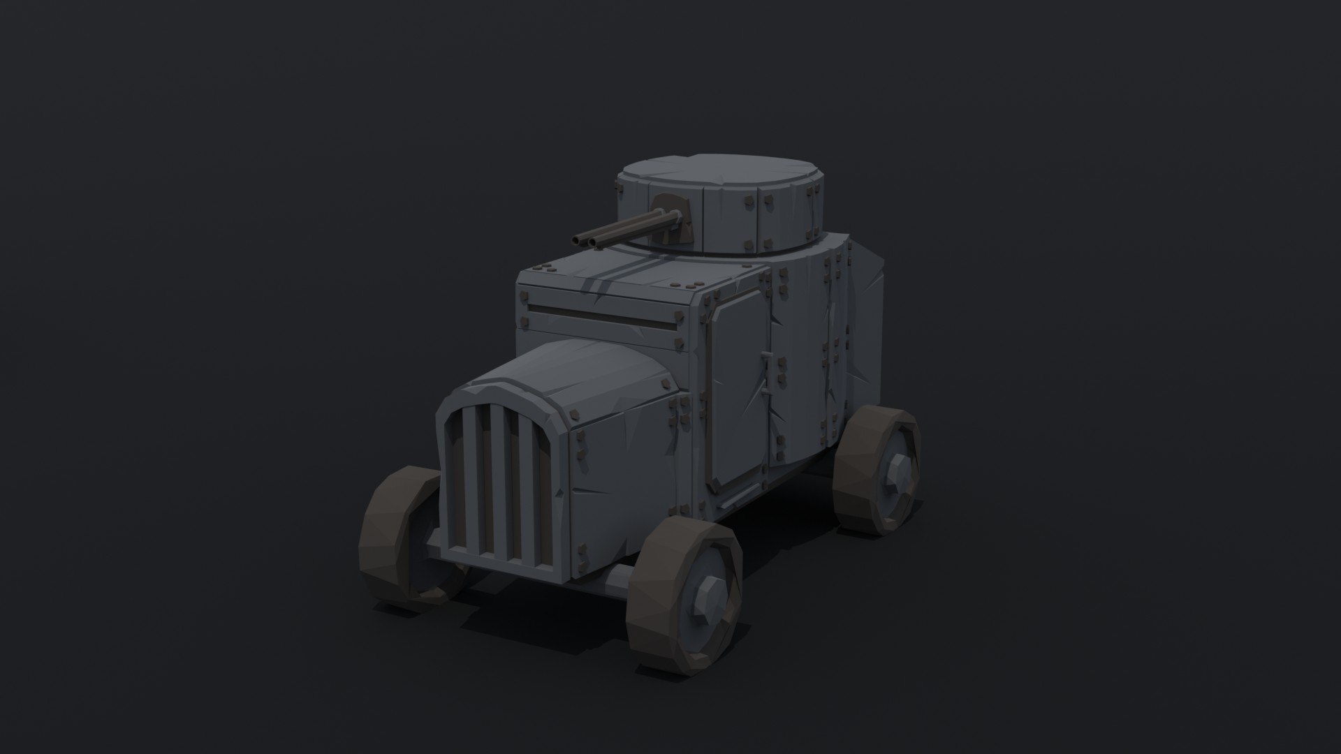 Low-poly Dieselpunk cartoon armored car kit 3D model - TurboSquid 1909199