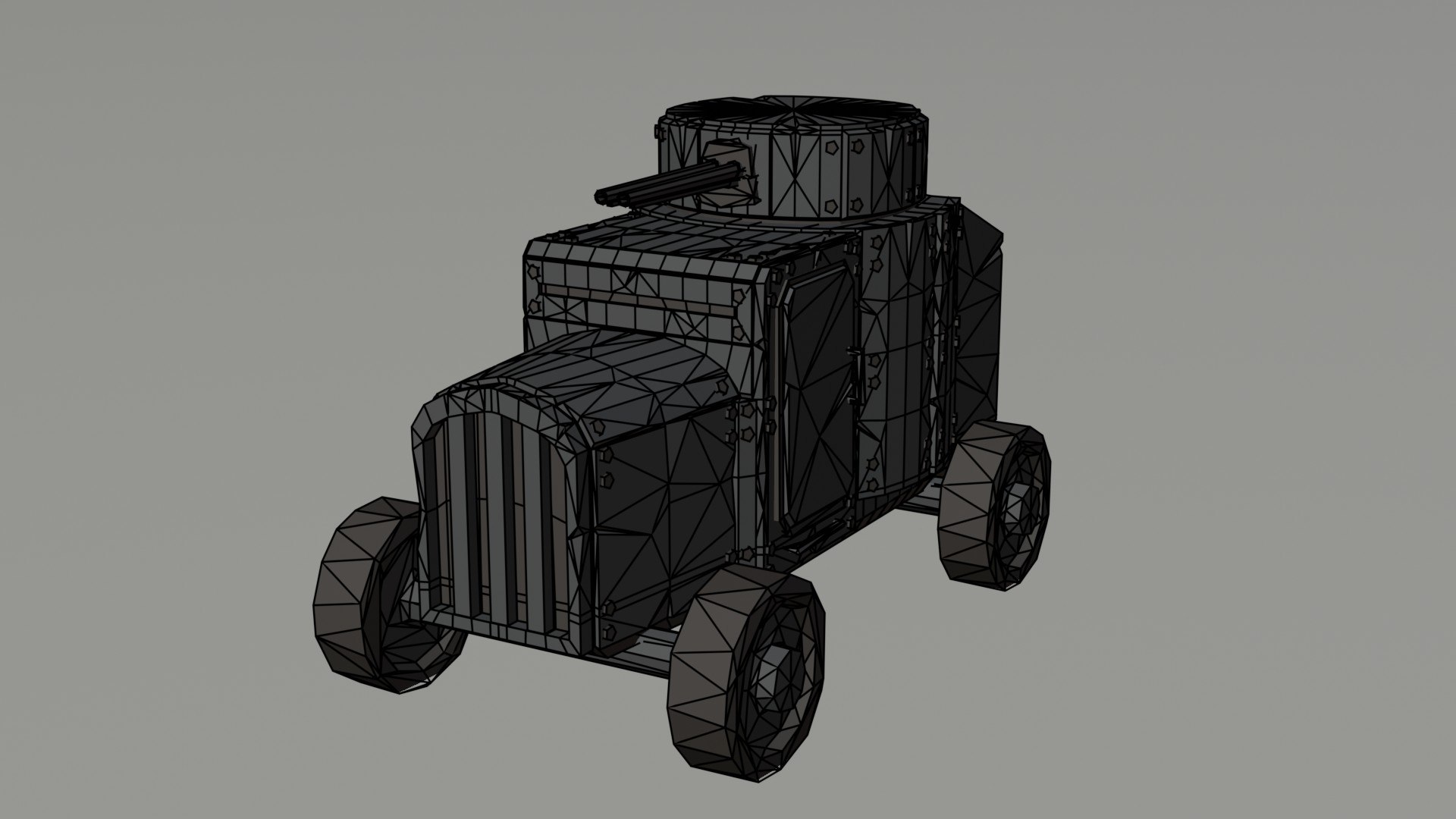 Low-poly Dieselpunk cartoon armored car kit 3D model - TurboSquid 1909199