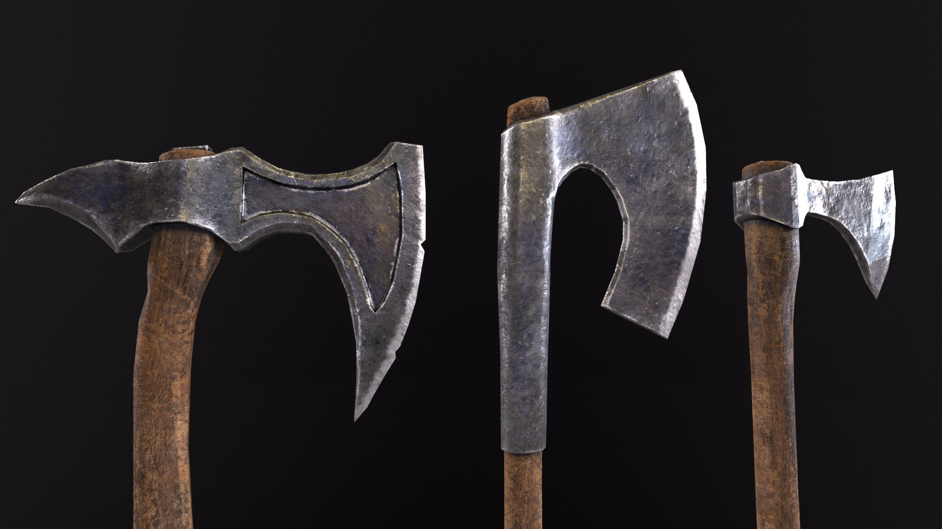 Medieval Axe Kit 3D Model - TurboSquid 2198253