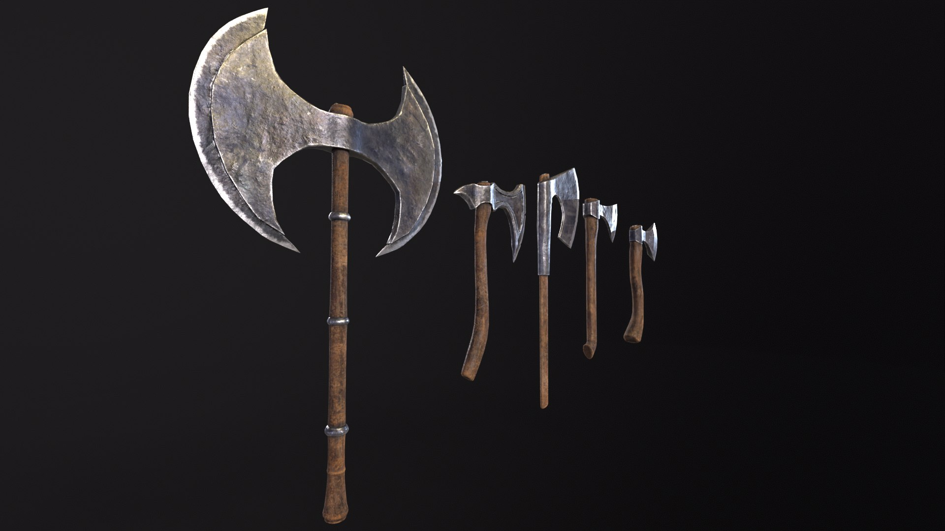 Medieval Axe Kit 3D Model - TurboSquid 2198253