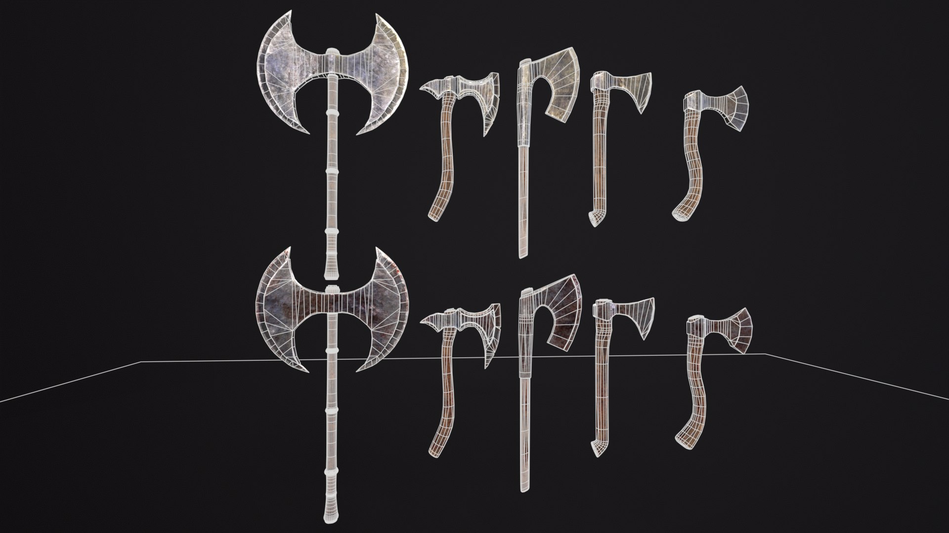 Medieval Axe Kit 3D Model - TurboSquid 2198253