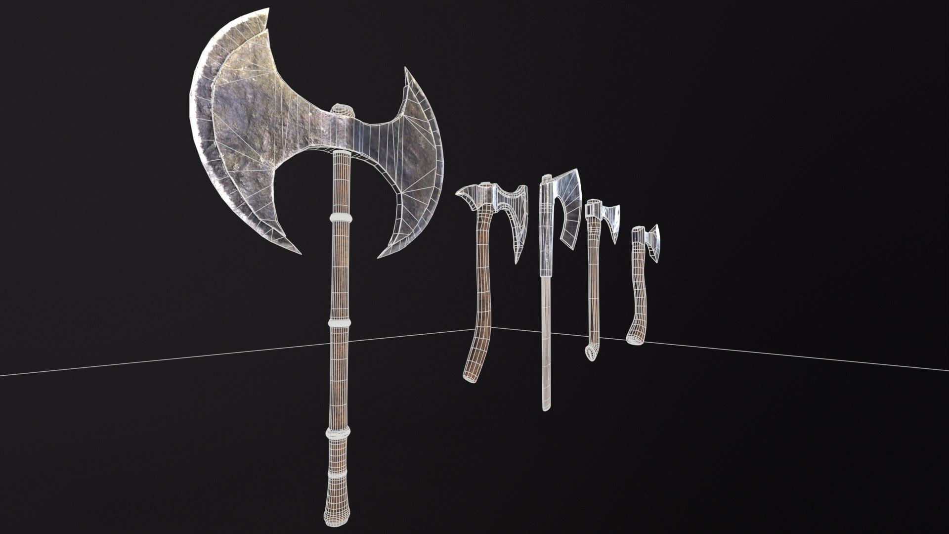 Medieval Axe Kit 3D Model - TurboSquid 2198253