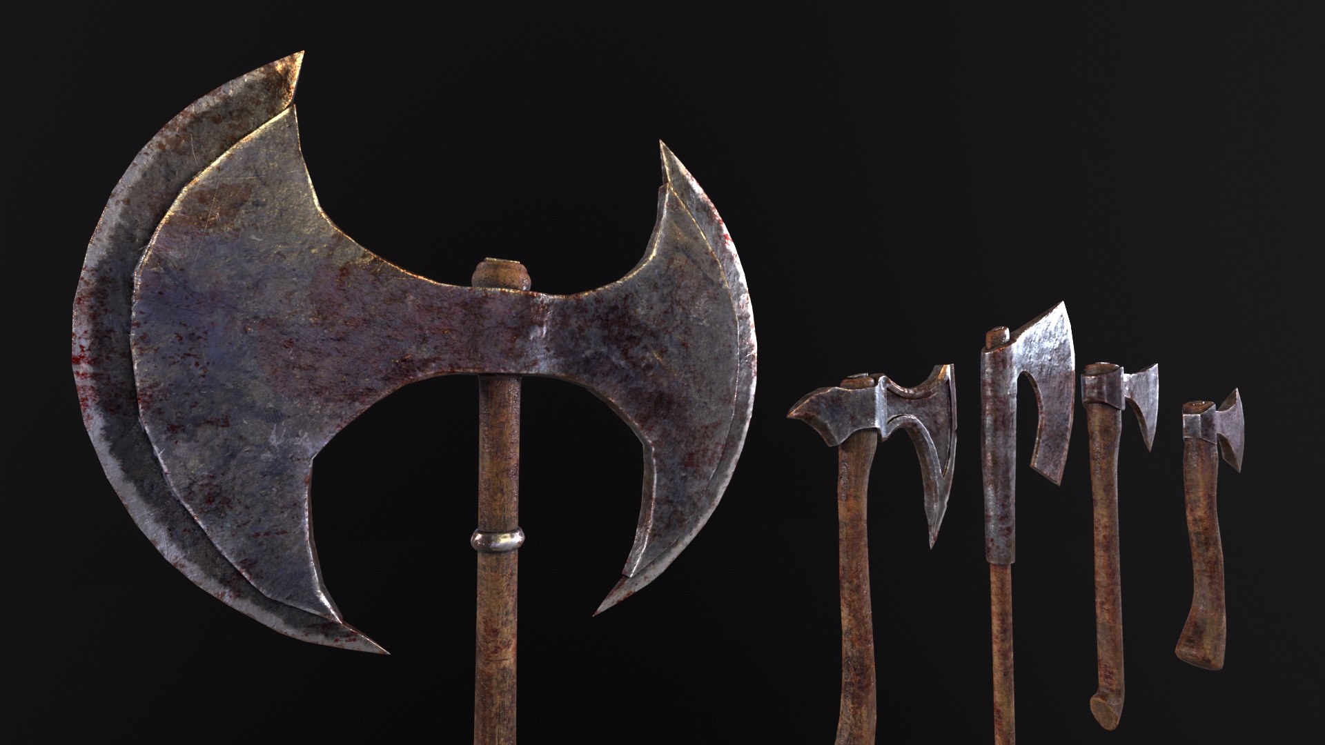 Medieval Axe Kit 3D Model - TurboSquid 2198253