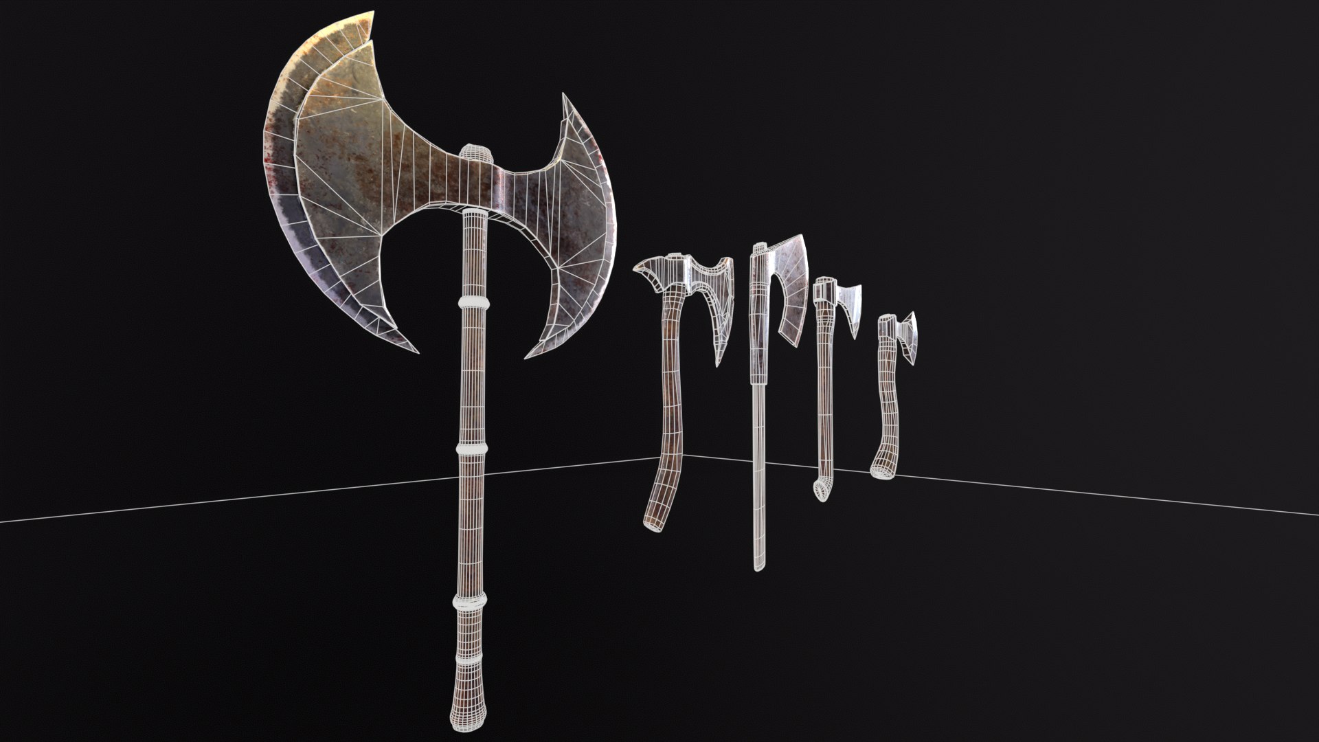 Medieval Axe Kit 3D Model - TurboSquid 2198253