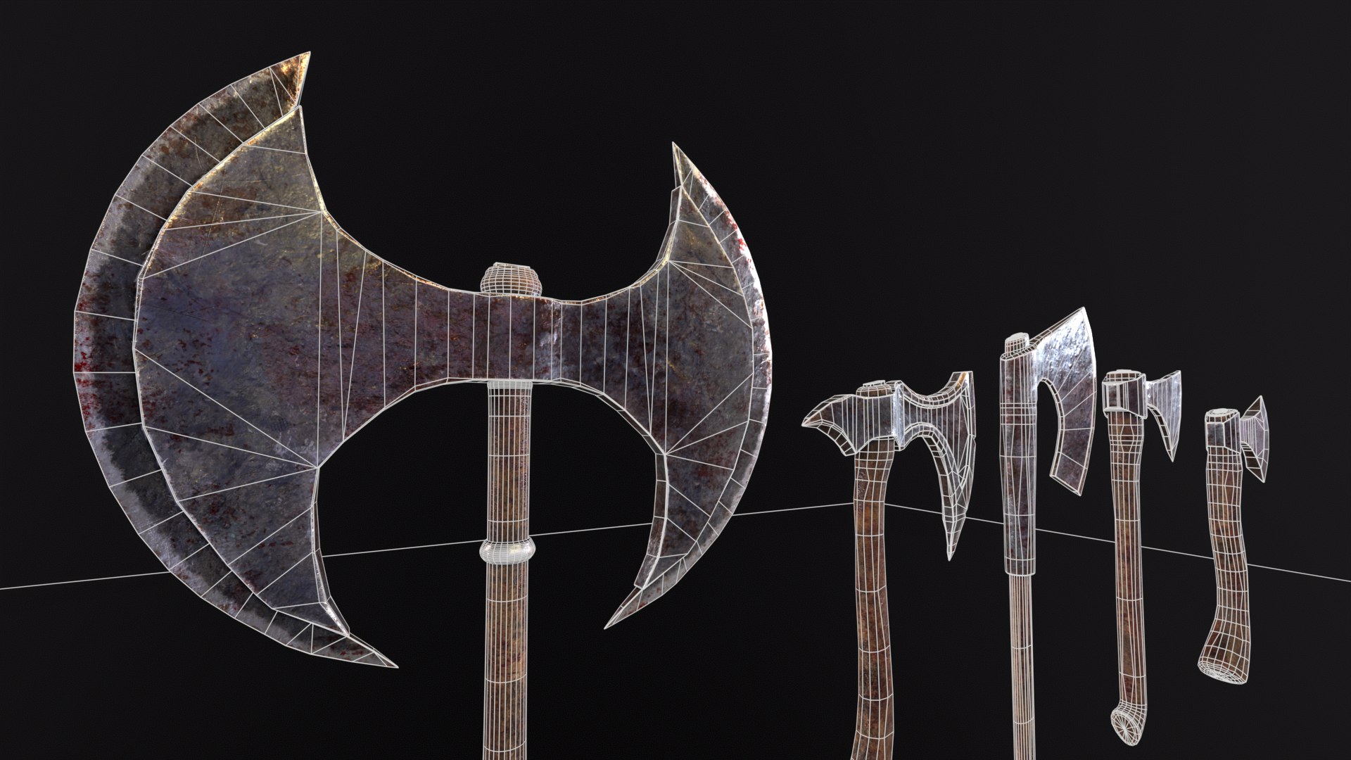 Medieval Axe Kit 3D Model - TurboSquid 2198253