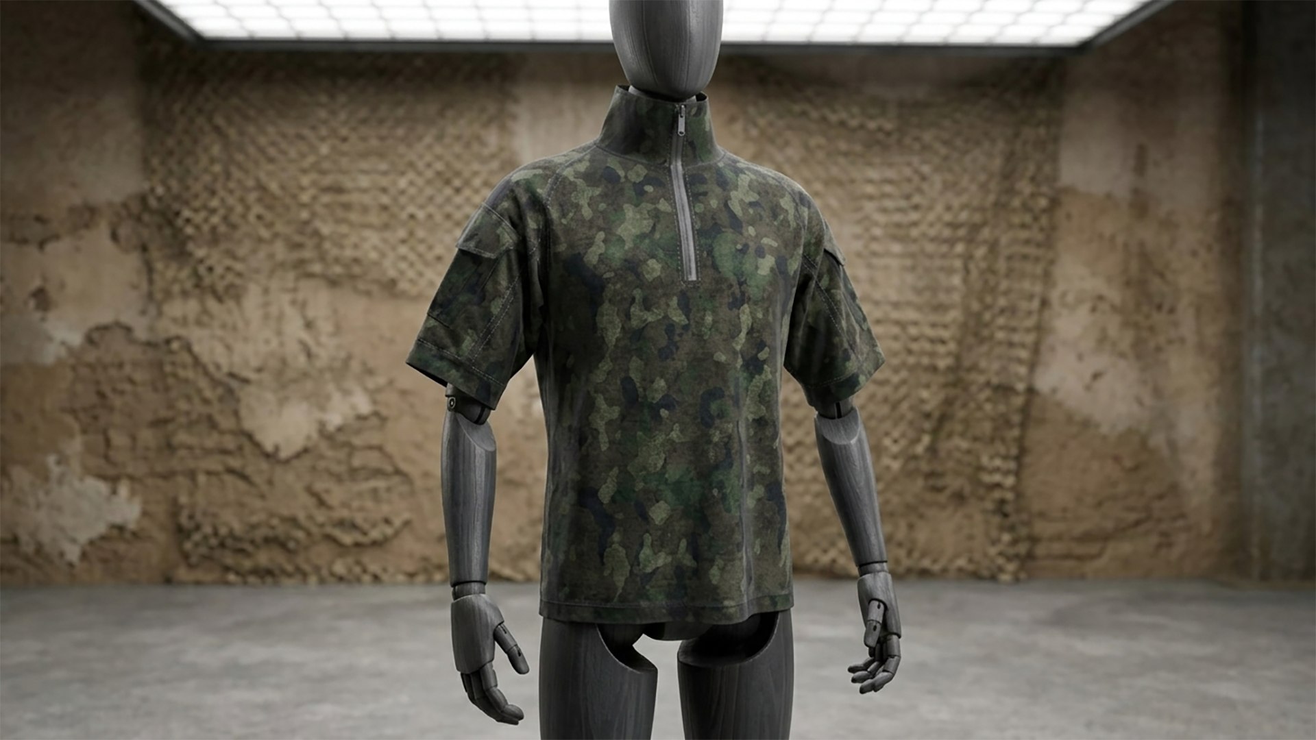 3D Operator Camo Half Zip Tactical Shirt PBR Game Ready 4K Textures ...