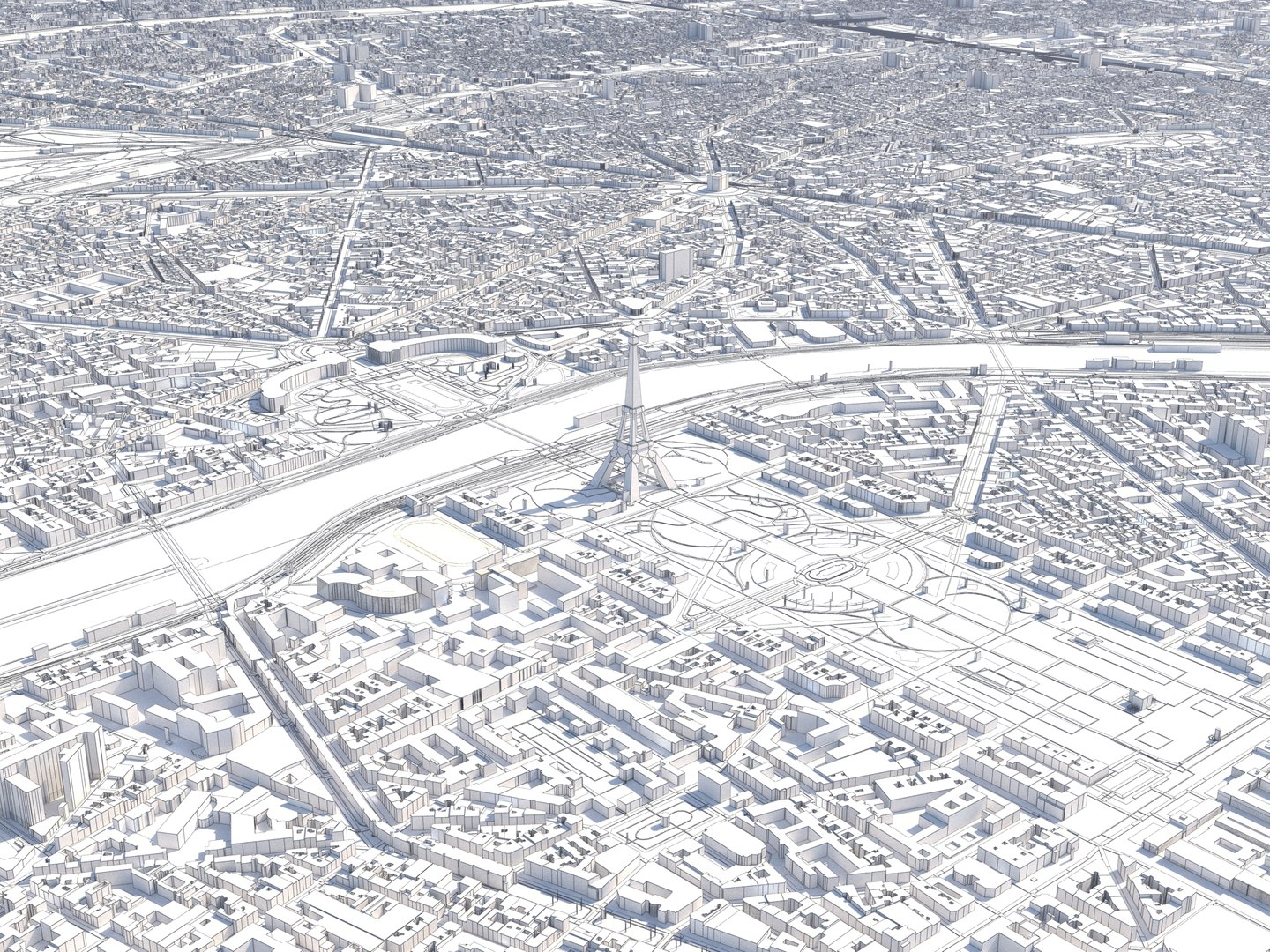 3D Model Paris Maps Buildings - TurboSquid 1433830