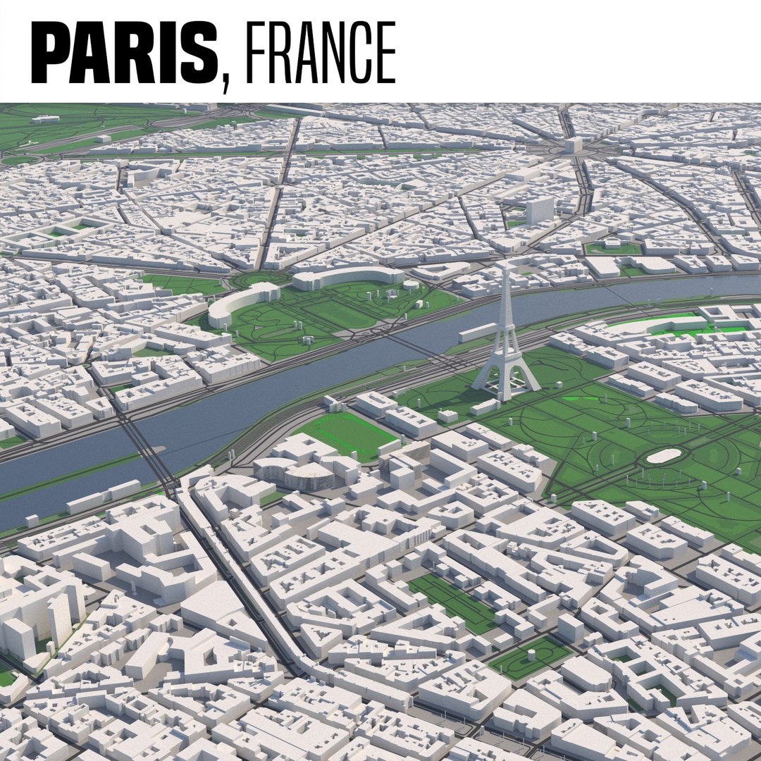 3D Model Paris Maps Buildings - TurboSquid 1433830
