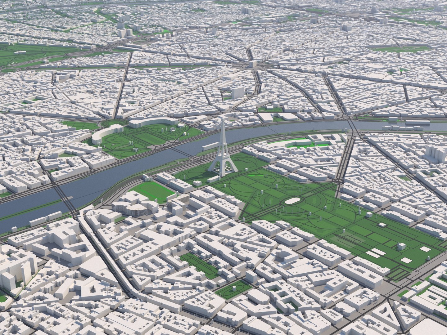 3D Model Paris Maps Buildings - TurboSquid 1433830