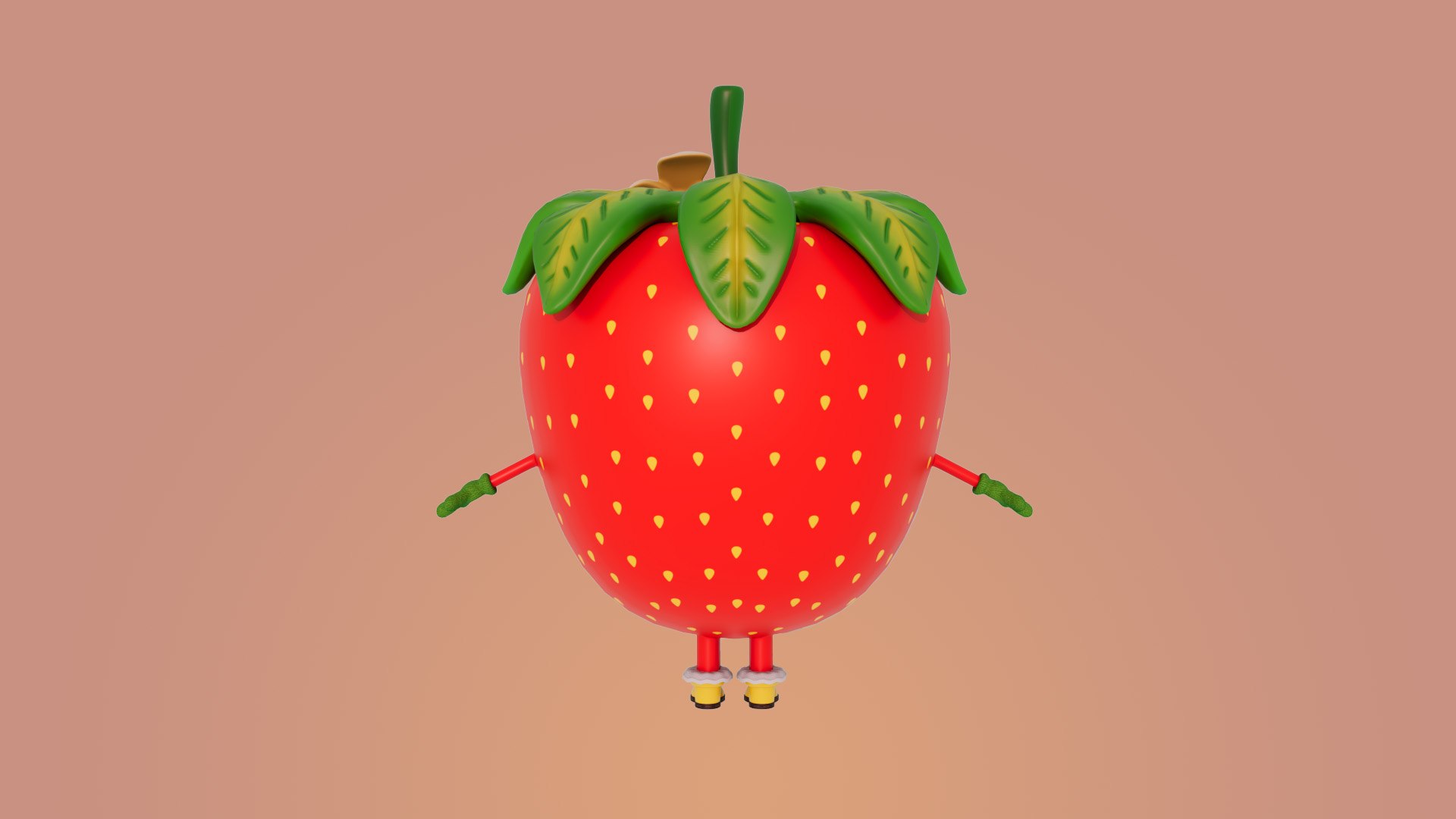 Strawberry Cartoon 3D Model - TurboSquid 1957959